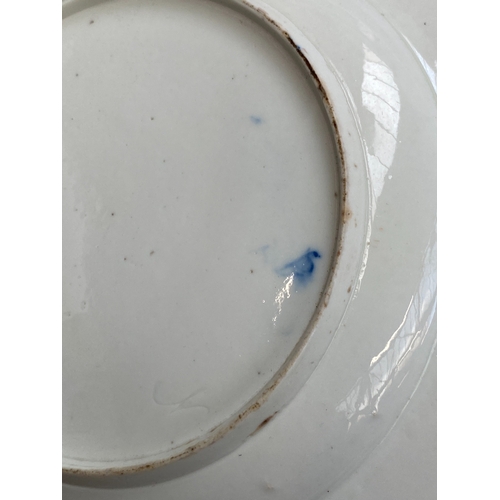 A late 18th century Caughley 'Carnation' pattern plate c.1785-90, with ...