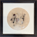 Robert Sauber (1868-1936), 'The Sedan Chair', pen ink and wash ...