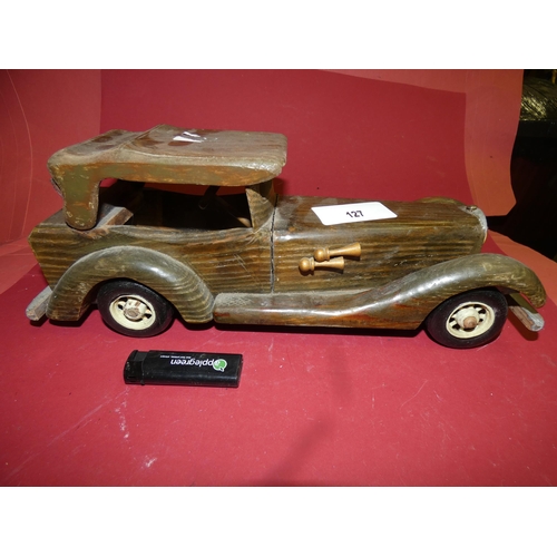 VINTAGE LARGE WOODEN RETRO MODEL CAR