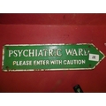 CAST IRON PSYCHIATRIC WARD SIGN