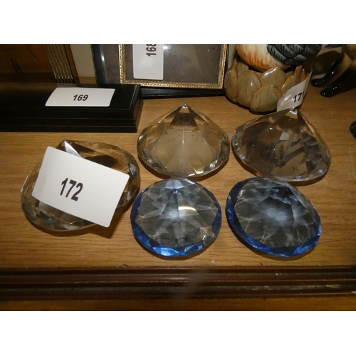 5 ART DECO PAPER WEIGHTS
