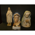 3 CERAMIC RELIGIOUS FIGURINES OF OUR LADY