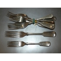 7 VINTAGE SILVER SERVING FORKS