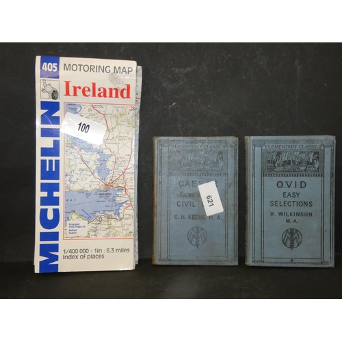 VINTAGE MICHELIN IRELAND MOTORING MAP & TWO OLD HARDBACK BOOKS (CAESER ...