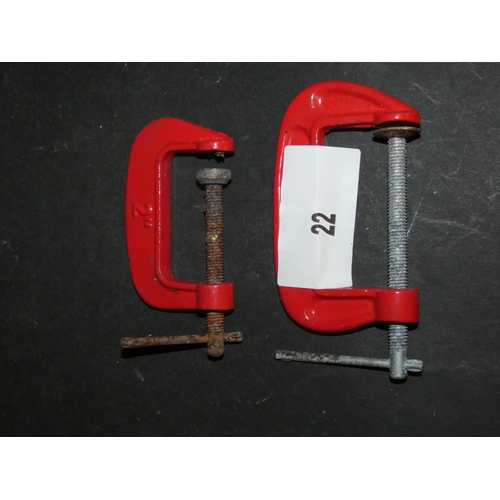 TWO THREADED SCREW CLAMPS