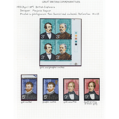 GB: 1973 British Explorers 3p Livingstone and Stanley lower righthand ...