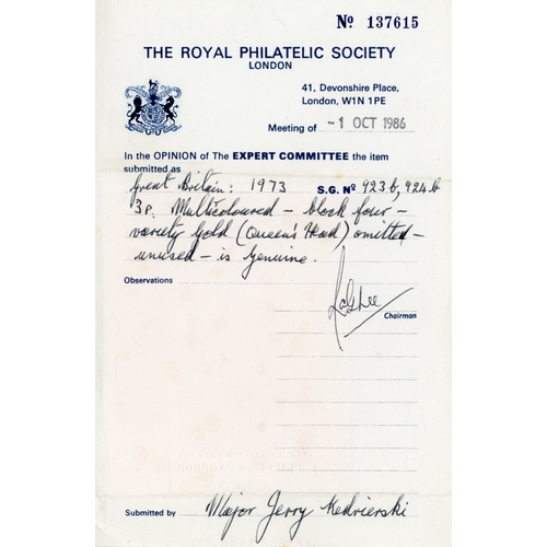 GB: 1973 British Explorers 3p Livingstone and Stanley lower righthand ...