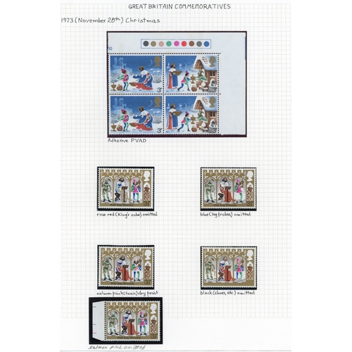 GB: 1973 Christmas displayed on an album leaf including 3½p grey-black ...