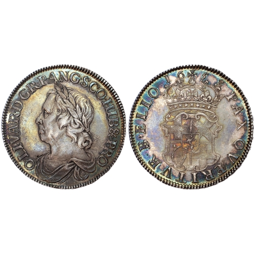 Oliver Cromwell (1656-58), Crown, 1658/7 by Thomas Simon, 8 in date ...