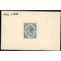 Ceylon SG 61 1868 1d Die Proof in black with cardboard surround