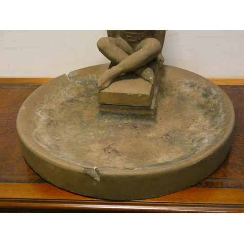 A rare Doulton garden statue and bird bath by Harry Simeon of large ...