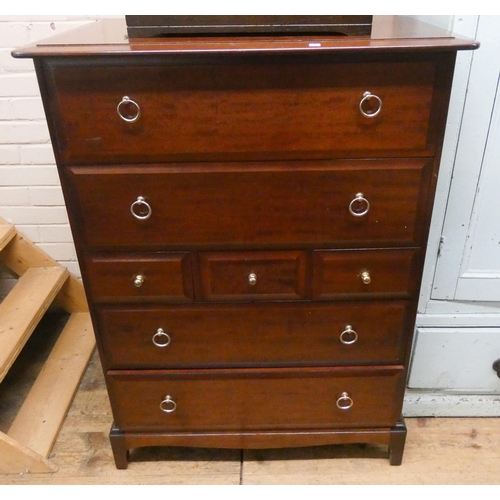 A Stag Minstrel mahogany tallboy chest of four long and three small ...