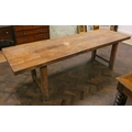 French oak three plank trestle farmhouse kitchen table, 8'6" long x 32 ...