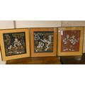 A group of six Thai Batik screen prints on silk, all framed and glazed ...