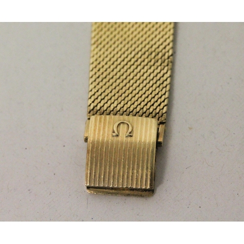 Omega - an 18ct gold vintage Automatic DeVille wristwatch on original mesh bracelet strap. Model No
