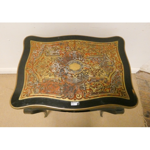 A French red Boulle inlaid ladies desk with a rosewood fitted interior