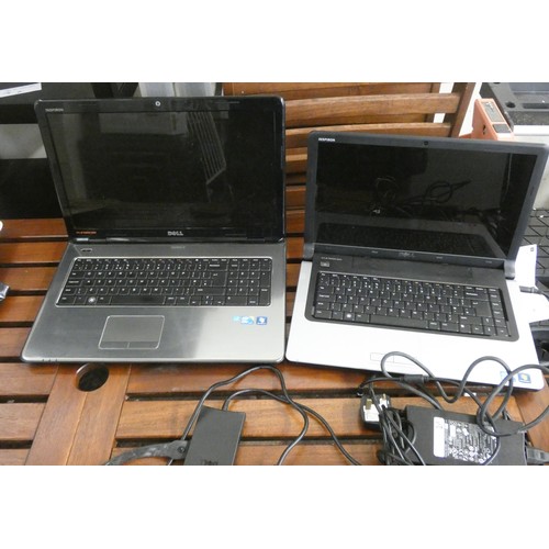 Two Dell laptops, both with power packs - sold as seen
