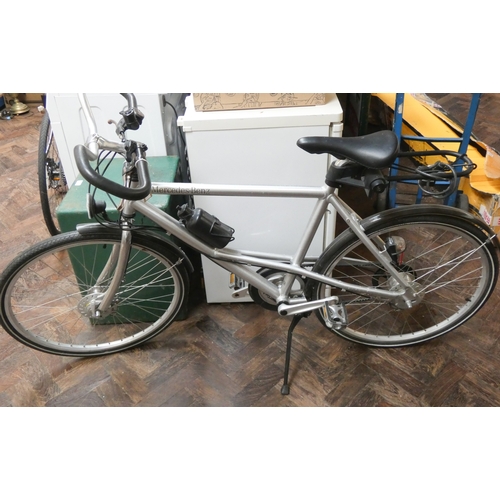 A Silver Mercedes Benz belt driven gent's bicycle with seven speed ...