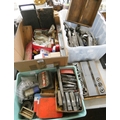 A large quantity of assorted engineering tools, metal, a tap and die ...
