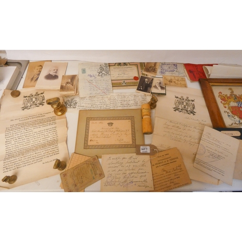 A large amount of paperwork appertaining to the Snelling family, to ...