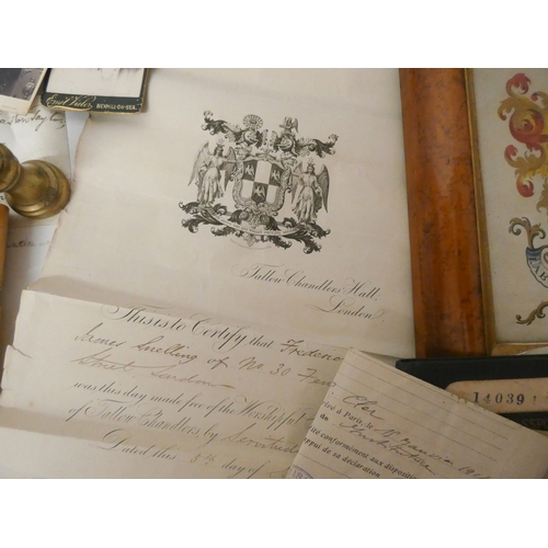 A large amount of paperwork appertaining to the Snelling family, to ...