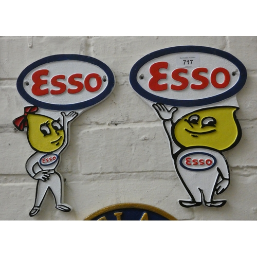 A cast iron Esso player wall hanging sign