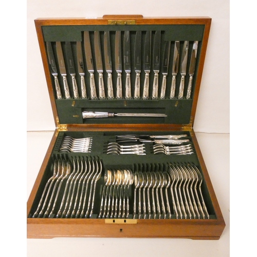 Harrods silver plated King's pattern canteen of cutlery, 71 pieces ...