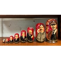 Russian set of 7 gradated wooden matryoshka dolls , of past CCCP ...
