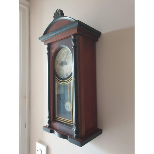Laurain 31-Day Wall Clock in Wooden Case with Mechanical Key-Wound ...