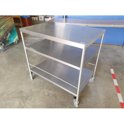 Stainless Steel 3-Tier Trolley on Wheels (Approx. 88 x 57 x 86cm)