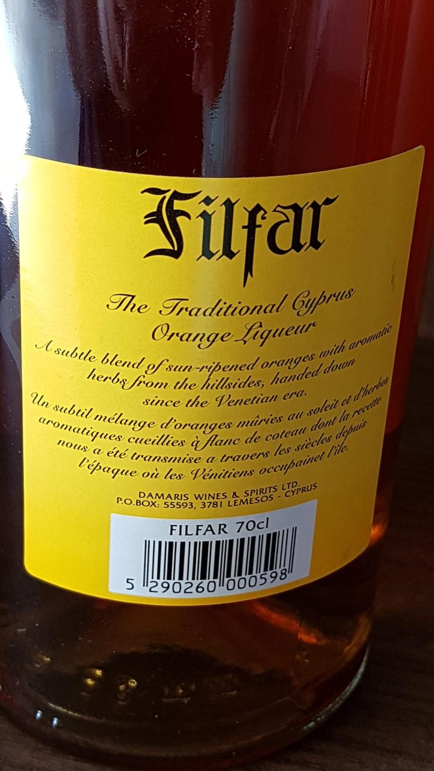 Fifar Orange Liquor, 700ml Traditional Cypriot Liquor Damaris Wines ...