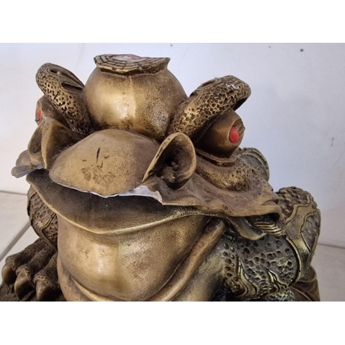Large Chinese Feng Shui Lucky Money Frog Statue, 'For Good Luck ...