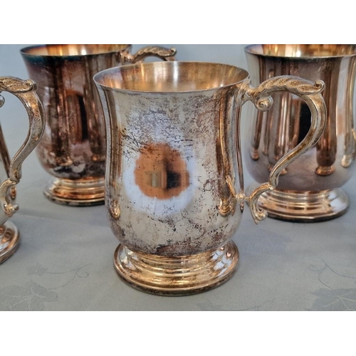 Set of 6 x Silver Plated Tankards, Made in England, (6)