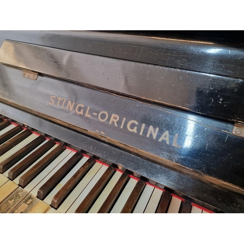 Vintage 'Stingl' Upright Piano, Iron Frame with Black Colour Finish ...