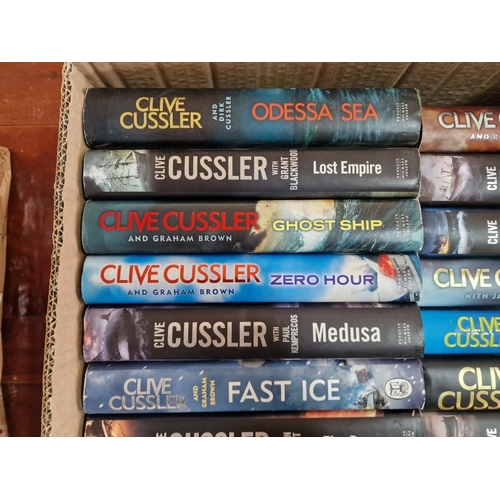 Large Collection of Clive Cussler Hard Back Books, (see multiple ...