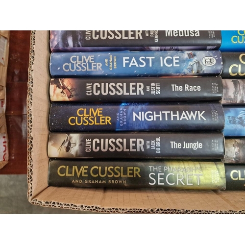 Large Collection of Clive Cussler Hard Back Books, (see multiple ...