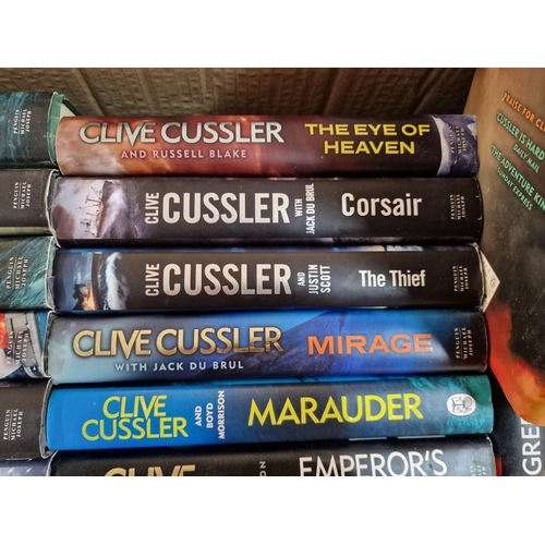 Large Collection of Clive Cussler Hard Back Books, (see multiple ...