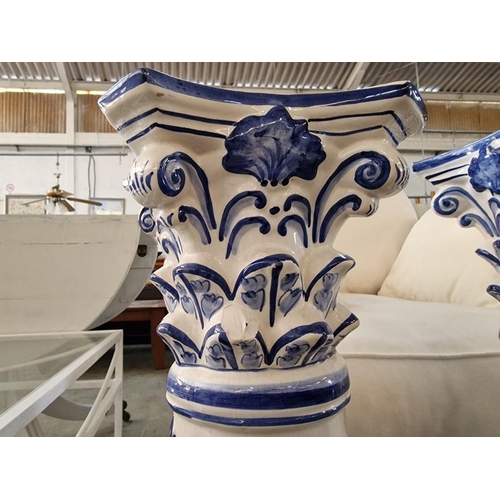 Pair of Decorative Porcelain Columns / Jardinière / Plant / Lamp Stands ...