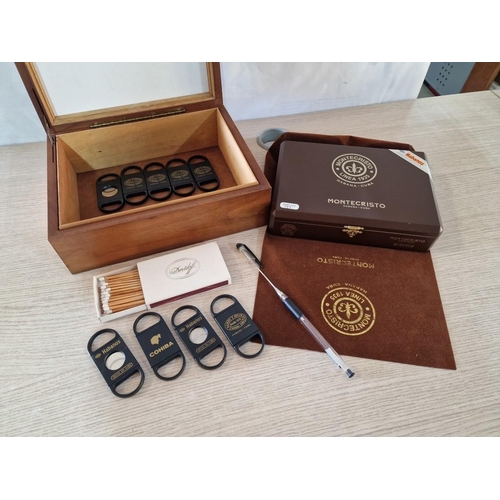 Decatur Industries Cigar Box with Cedar Wood Lining and Inlaid Brass ...