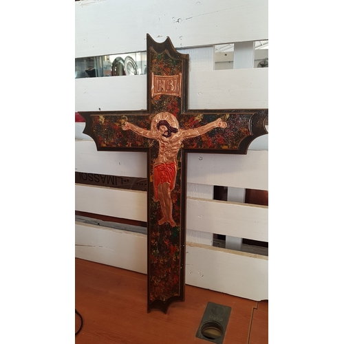 Nazarene Crucifix, Hand Craft Cross, Wall Decor, Approx. 70cm x 48cm. A/F