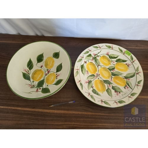 Large Fruit Bowl and Plate with Fruit Pattern, Hand Made at Savvas ...