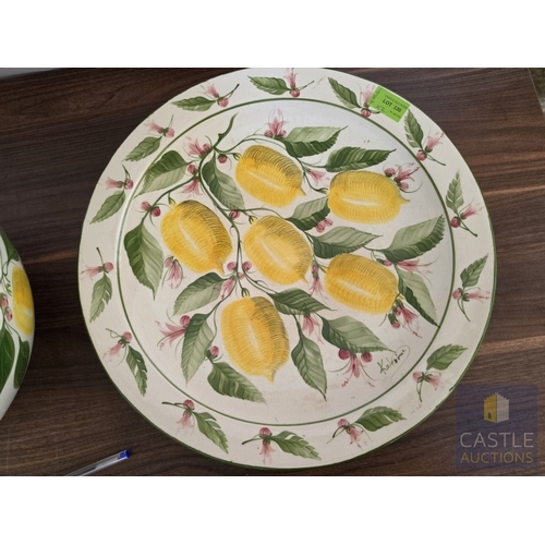 Large Fruit Bowl and Plate with Fruit Pattern, Hand Made at Savvas ...