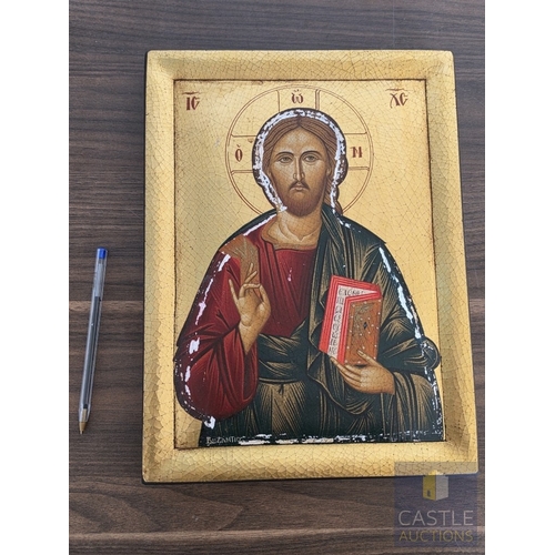 Greek Hand Painted Byzantine Style Icon of Christ Pantokrator, after ...