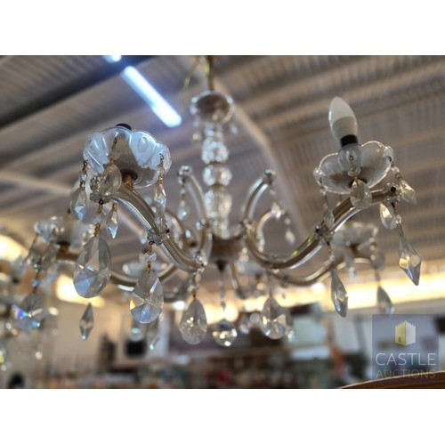 2 x Crystal Chandeliers; One 6-Arm and One 3-Arm, with Class Center ...