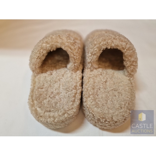 BALENCIAGA Cosy/Teddy Faux Shearling Slide Slippers, Size 36, Cream ...
