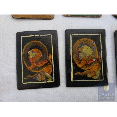 A Collection of 21 x Lacquered Miniature Panels, probably Russian, 20th ...