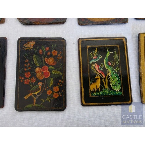 A Collection of 21 x Lacquered Miniature Panels, probably Russian, 20th ...