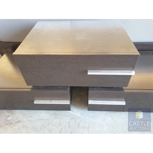 3 x Venge Colour Matching Single Drawer Low Bedside Units. Size 56 x 42 ...