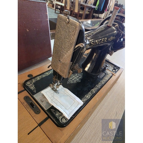 Antique Cast Iron Singer Sewing Machine, Model 99K, Circ 1922, Manual ...