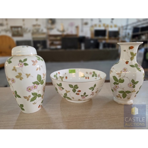 Wedgwood 'Wild Strawberry' Pattern Bone China Fruit Bowl, Vase and ...
